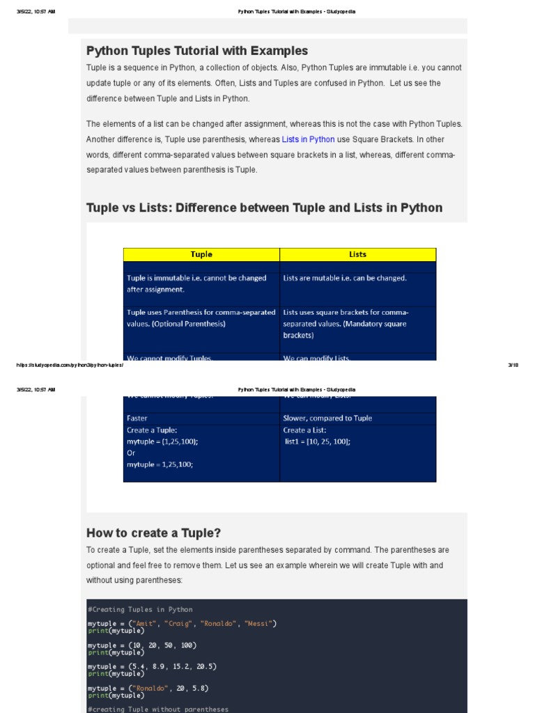 Python Tuples Pdf Bracket Python Programming Language