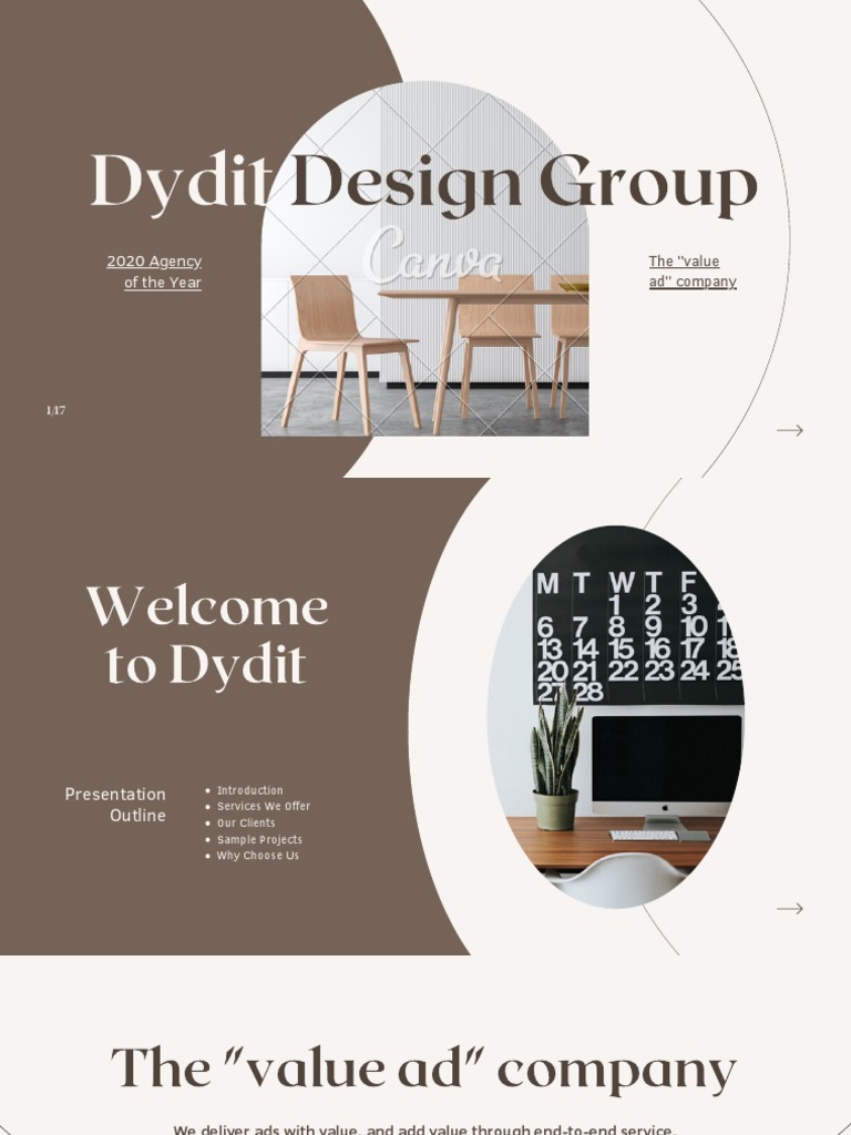 Brown Accent Ellipses Advertising Agency Business Presentation | PDF ...