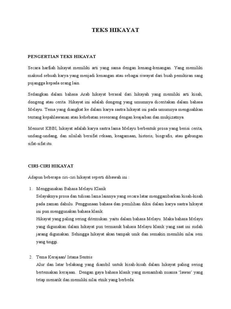 Teks Hikayat | PDF