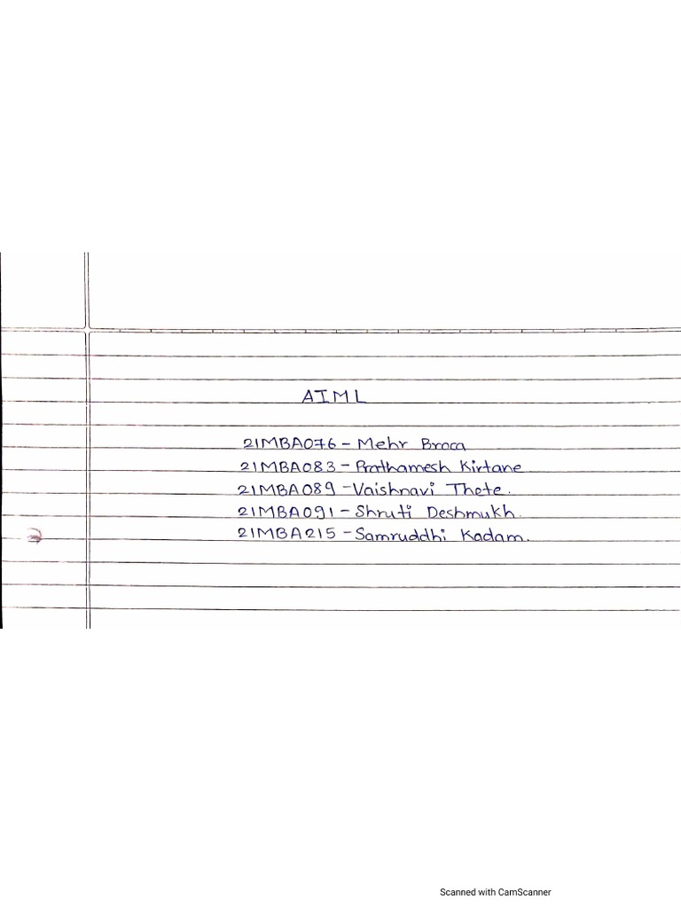 AIML Assignment 1 | PDF