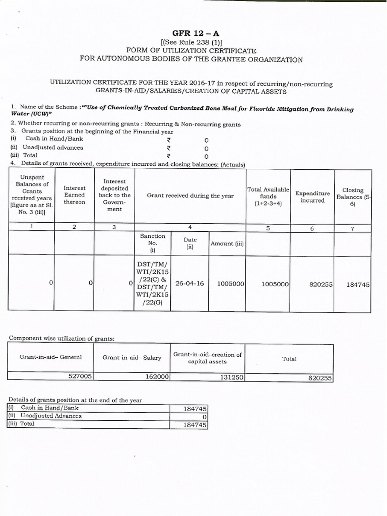 SE - UC in GFR Format 12A | PDF