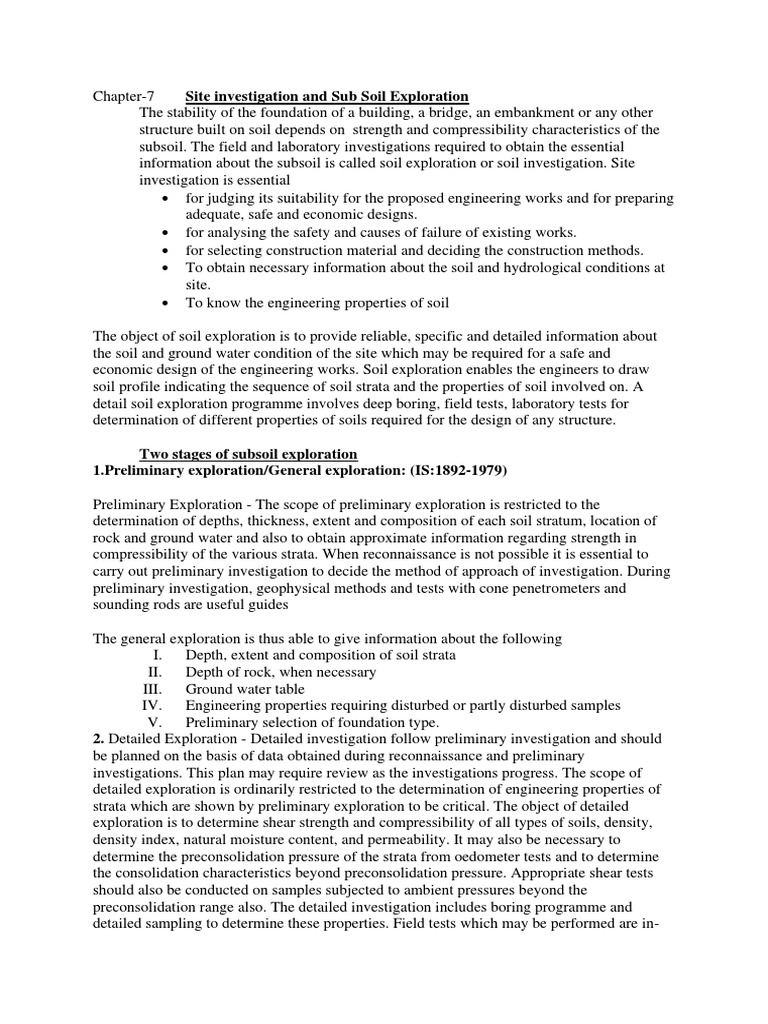 Soil Investigation and Sub-Soil Exploration | PDF | Borehole | Earth ...