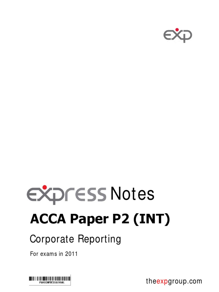ACCA Paper P2 (INT) : Notes | PDF | Goodwill (Accounting ...