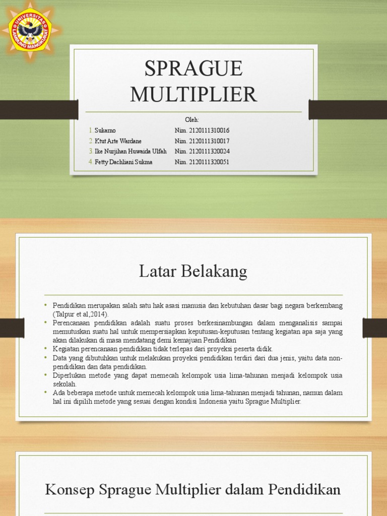 Kelompok 3 SPRAGUE MULTIPLIER | PDF