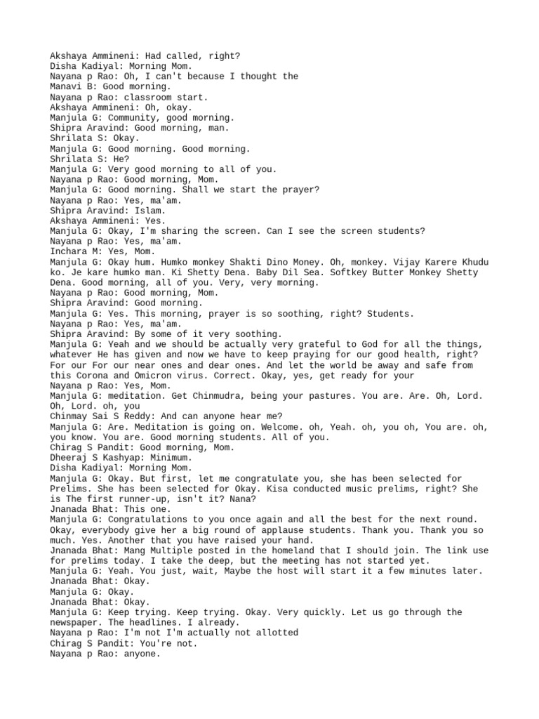 Meeting Transcript | PDF