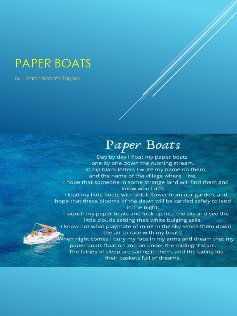 Understanding Tagore's poem 'Paper Boats | PDF