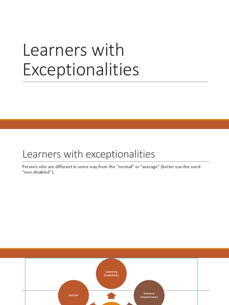 Learners With Exceptionalities | PDF | Autism | Disability
