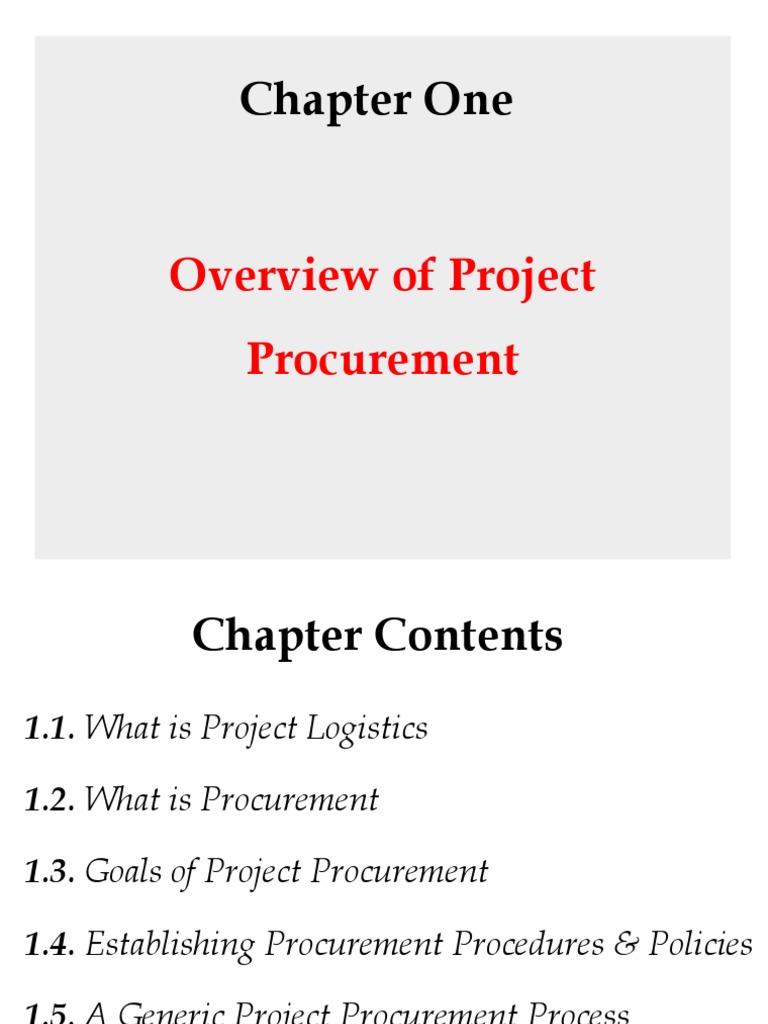 Chapter 1 Project Procurrement Introduction | PDF | Business