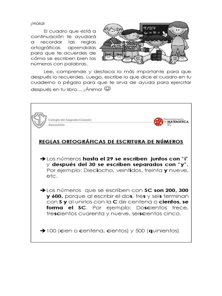 Reglas Ortográficas de Escritura de Números | PDF | Artes del Lenguaje ...