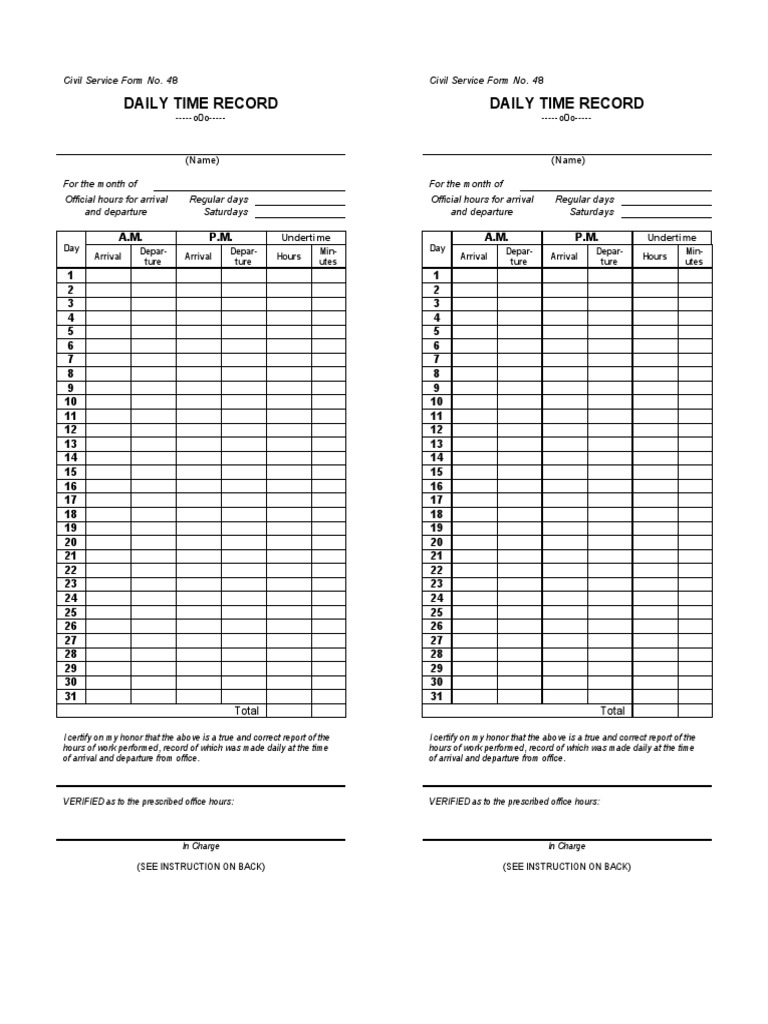 Daily Time Record Daily Time Record | PDF | Theory Of Computation ...
