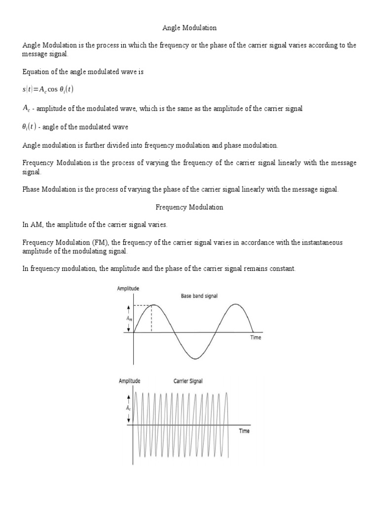 Angle Modulation Unit 6 | PDF | Frequency Modulation | Phase (Waves)