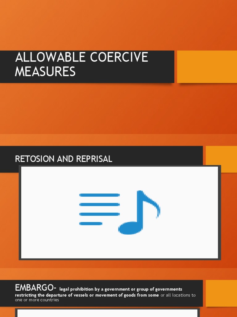 Allowable Coercive Measures | PDF | Politics