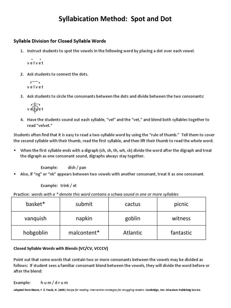 21 - Revised 12-17 Spot and Dot | PDF | Syllable | Consonant
