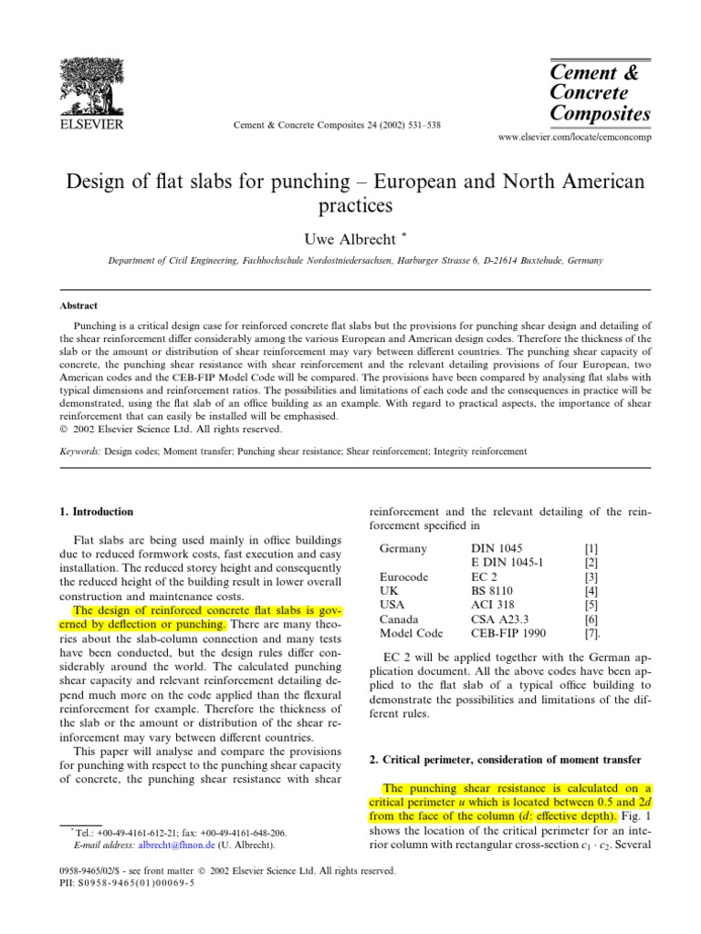 Design of Flat Slabs For Punching | PDF | Concrete | Column