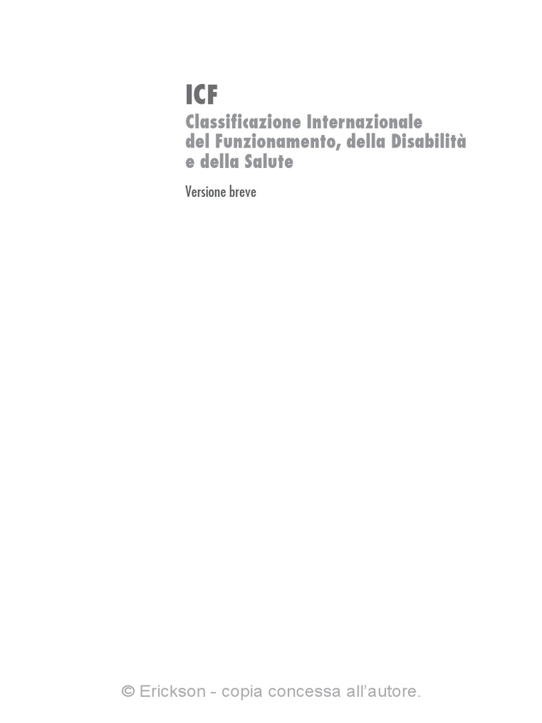 ICF Versione Breve Erickson | PDF