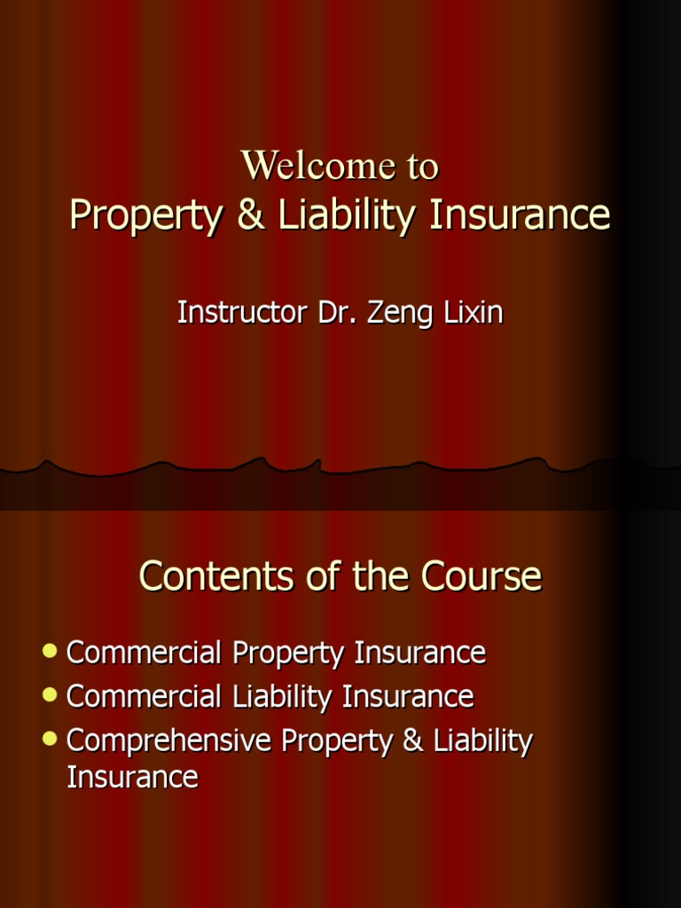 Welcome To Property & Liability Insurance | PDF | Insurance | Liability ...