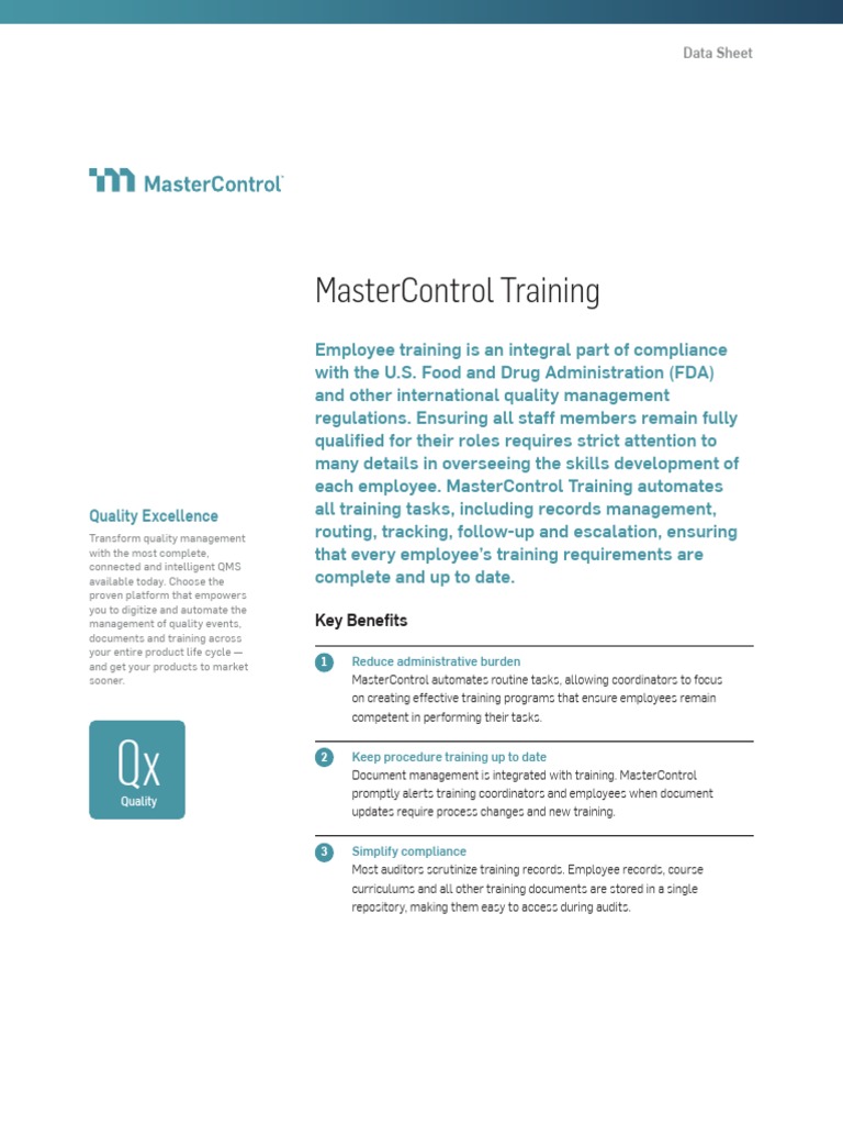 Mastercontrol Training | PDF | Multimedia | Quality Management System