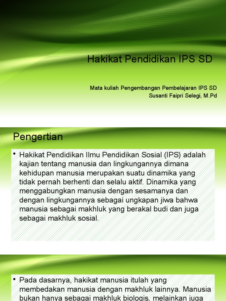 Hakikat Pendidikan IPS SD | PDF | Ilmu Sosial
