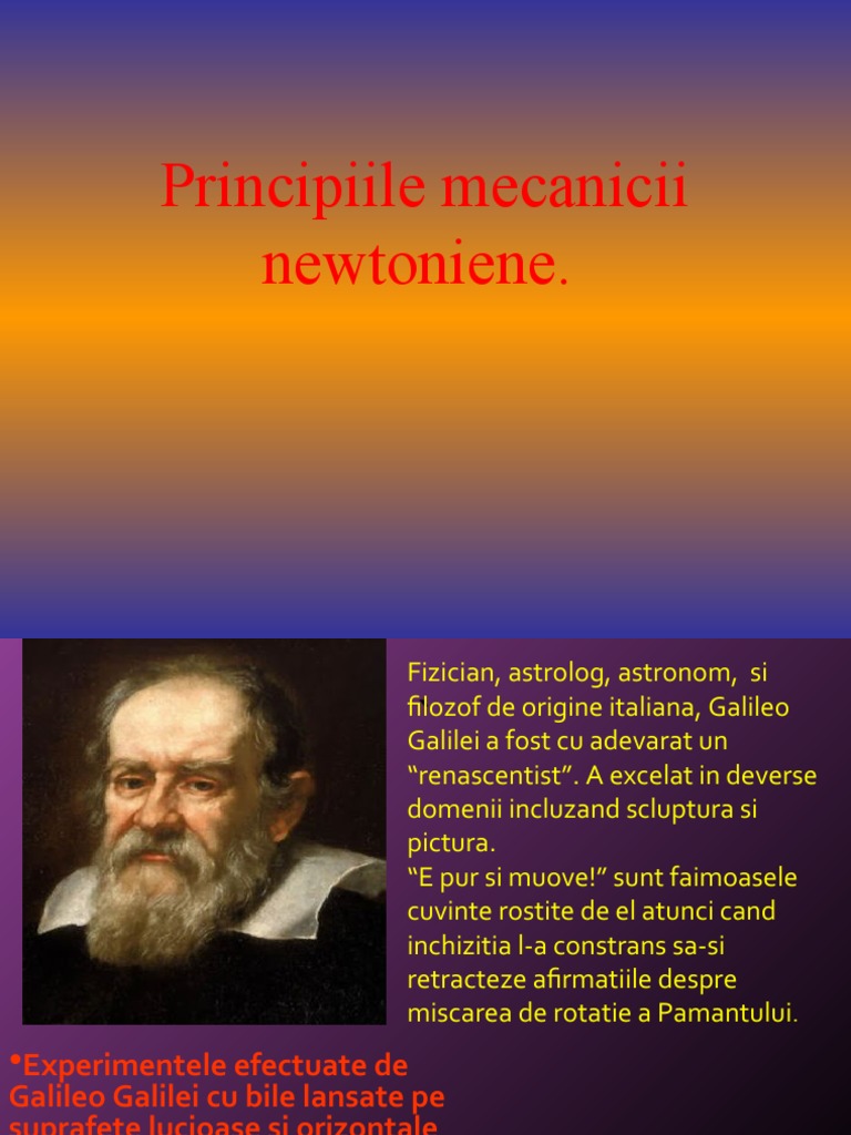 Principiile Mecanicii Clasa7a | PDF