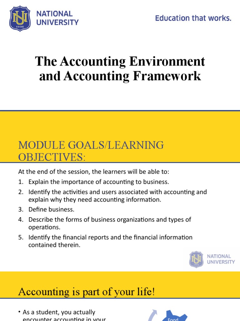 01 The Accounting Environment and Accounting Framework | PDF | Business ...