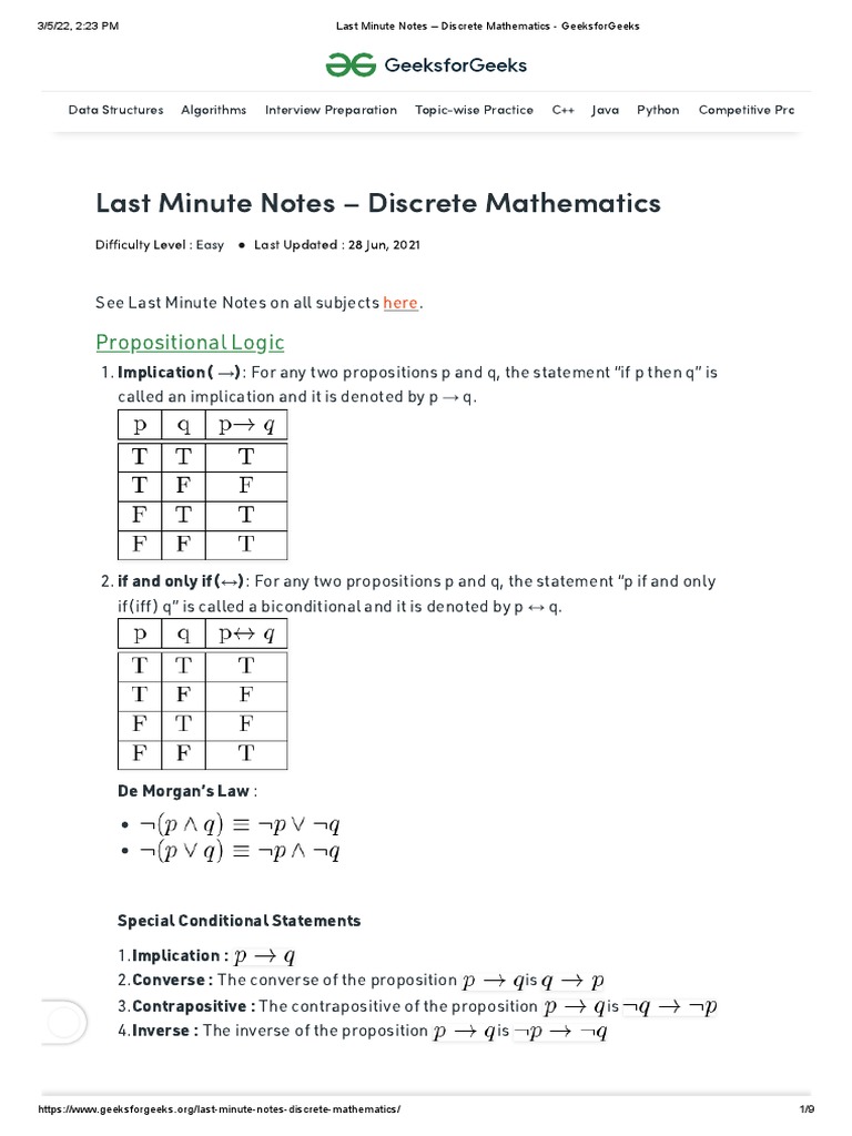 Discrete Maths | PDF | Set (Mathematics) | If And Only If