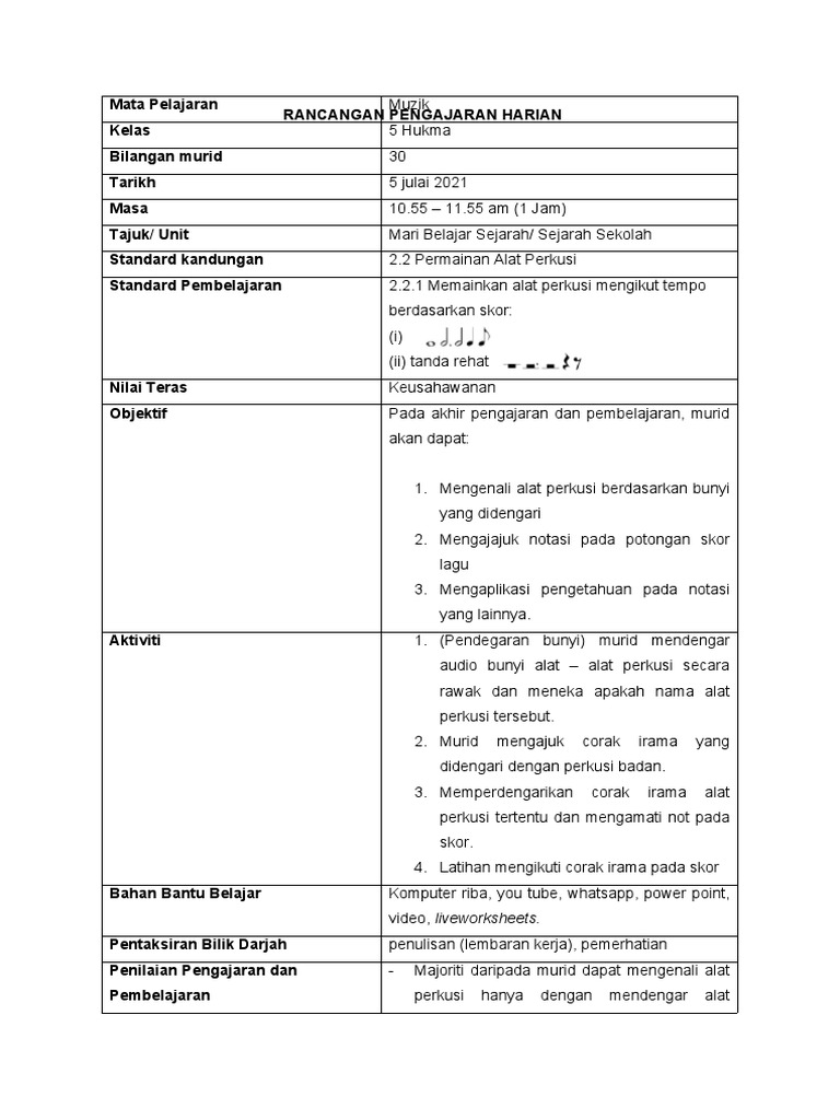 RPH m20 Alat Perkusi | PDF