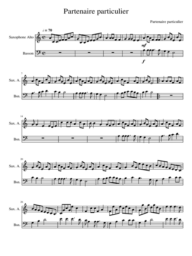 Partenaire Particulier - v3 | PDF | Classical Music | Reed Aerophones