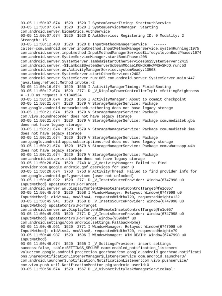 Log | PDF | Computer Science | Operating System Technology