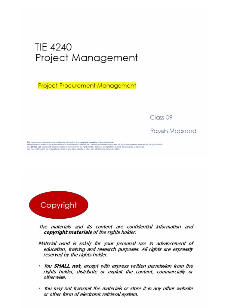 NUS SCALE Class 09 - Procurement Management RevF0 11OctSep2021 | PDF ...