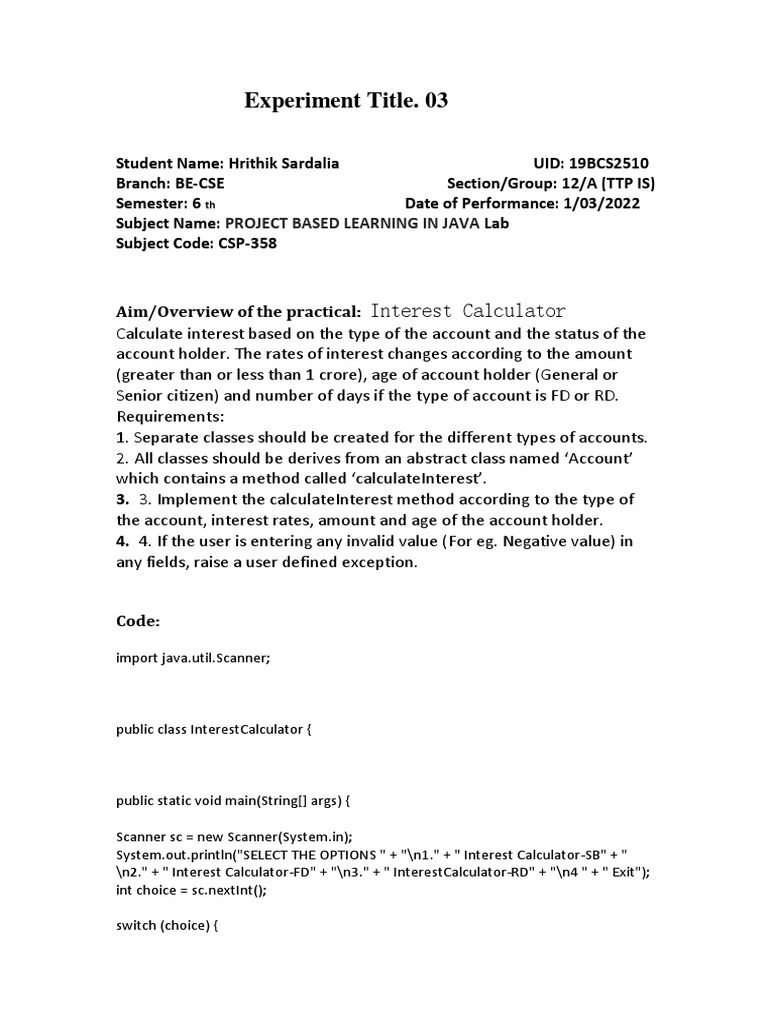 Worksheet 3 Java | PDF