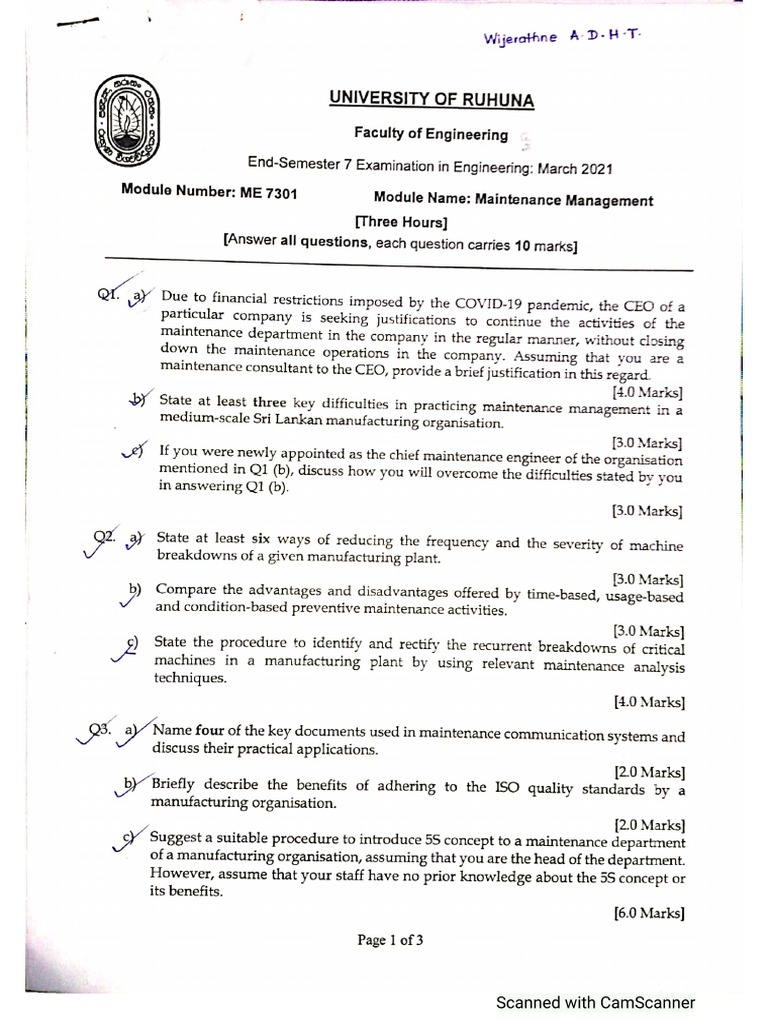 6th Sem Papers | PDF