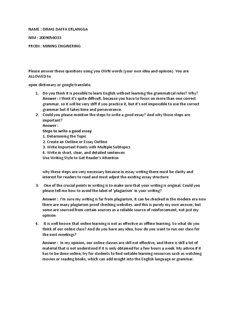 UTS BASING - Dimas Daffa Erlangga | PDF | Career & Growth