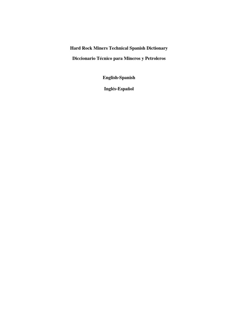 Miners Technical Dictionary | PDF | Business