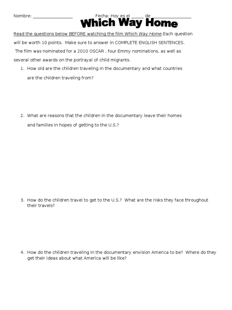 Which Way Home | PDF