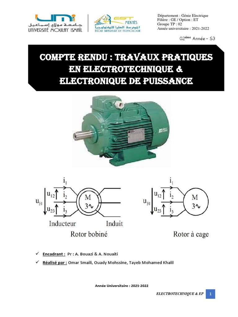 TP Machine Asynchrone | PDF | Électrotechnique | Biens manufacturés