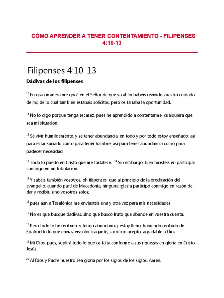 Cómo Aprender A Tener Contentamiento | PDF | Pablo el apóstol | Cristo ...