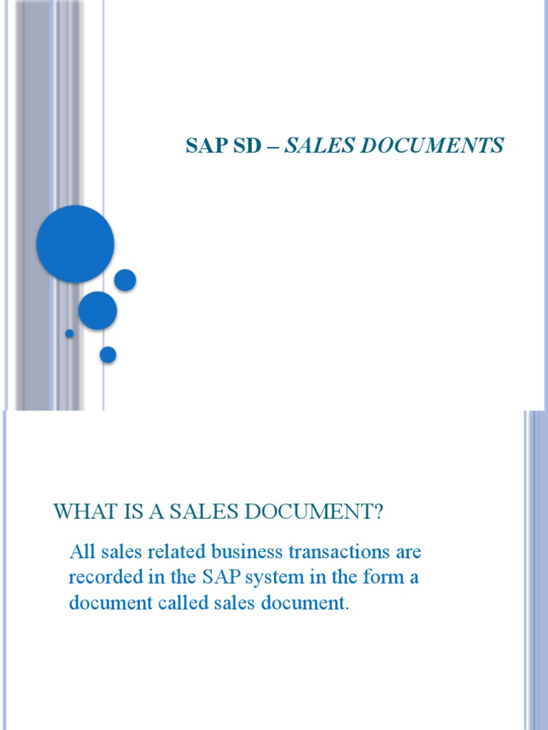 Sap SD - Sales Documents | PDF | Computing | Business