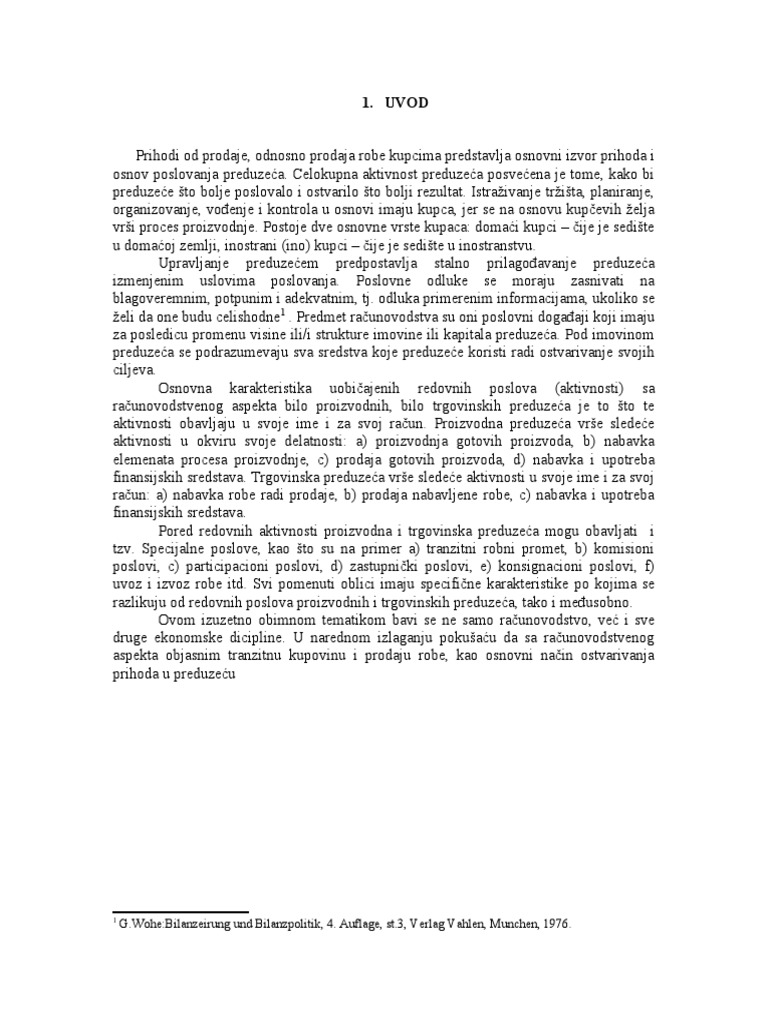 Tranzitna Kupovina I Prodaja Robe | PDF