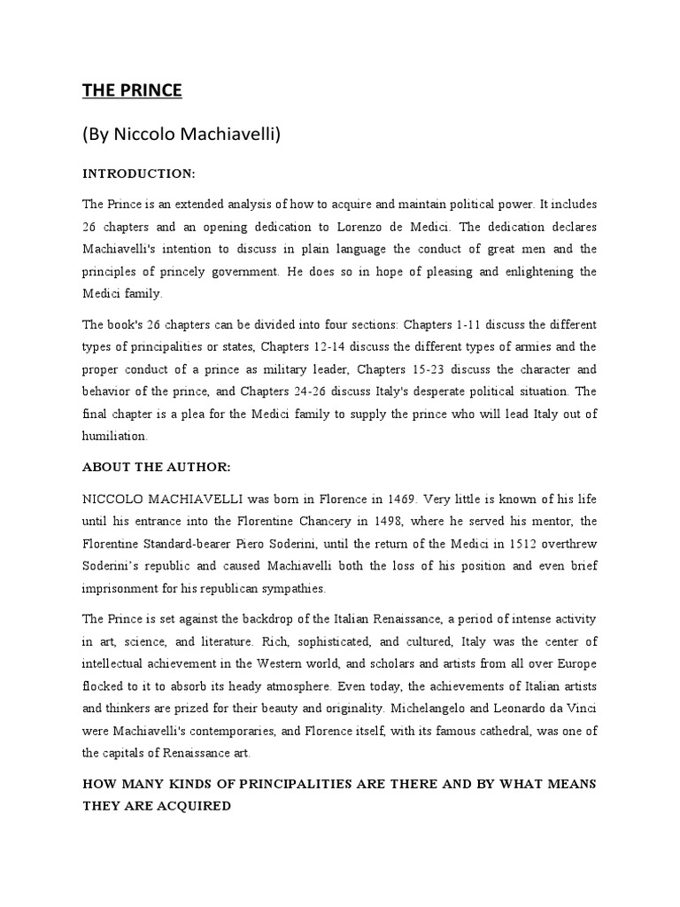 (By Niccolo Machiavelli) : The Prince | PDF | The Prince | Niccolò ...
