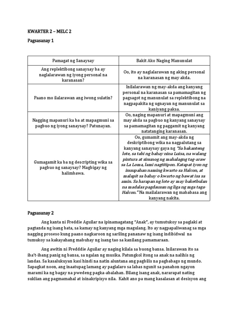 2nd Kwarter 1st Module in Filipino | PDF
