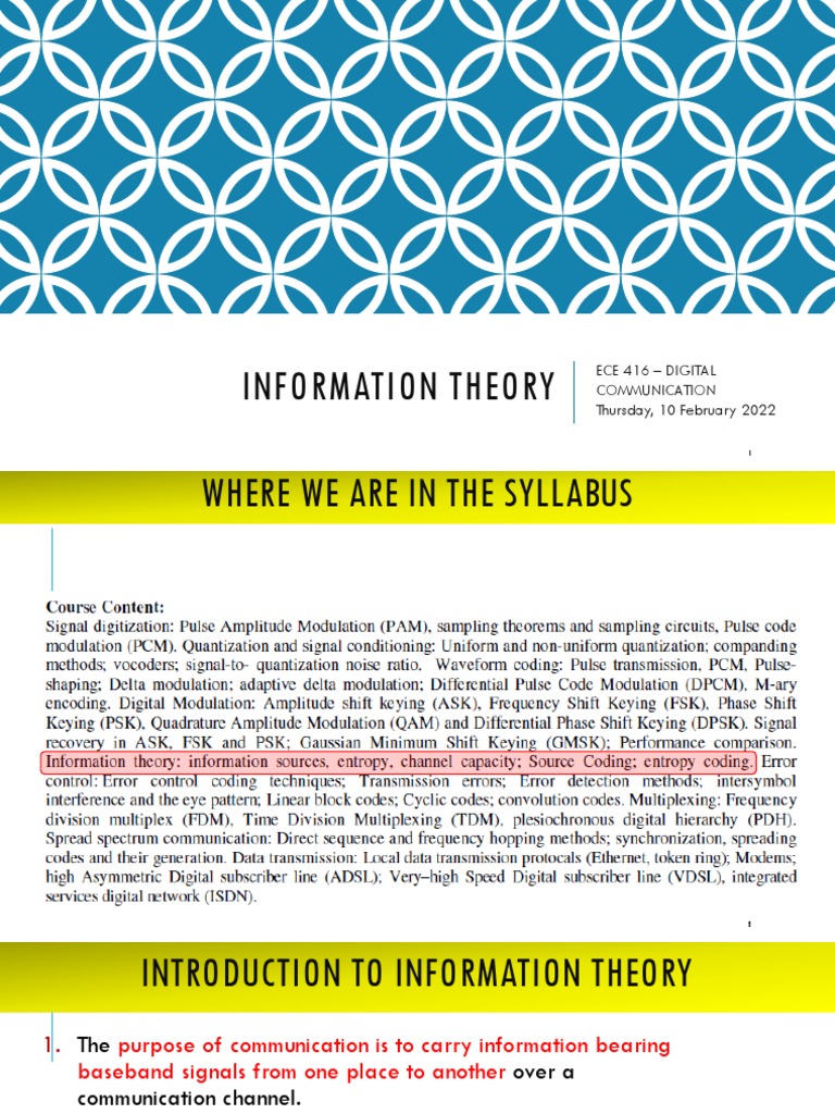 Information Theory | PDF