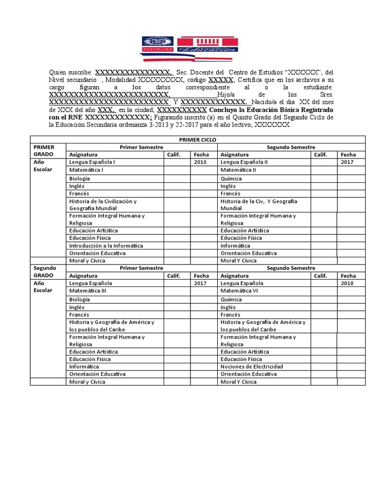 Formato de Record 8vo. y Con Dos Años de La 1-95 Al Nuevo Diseño | PDF