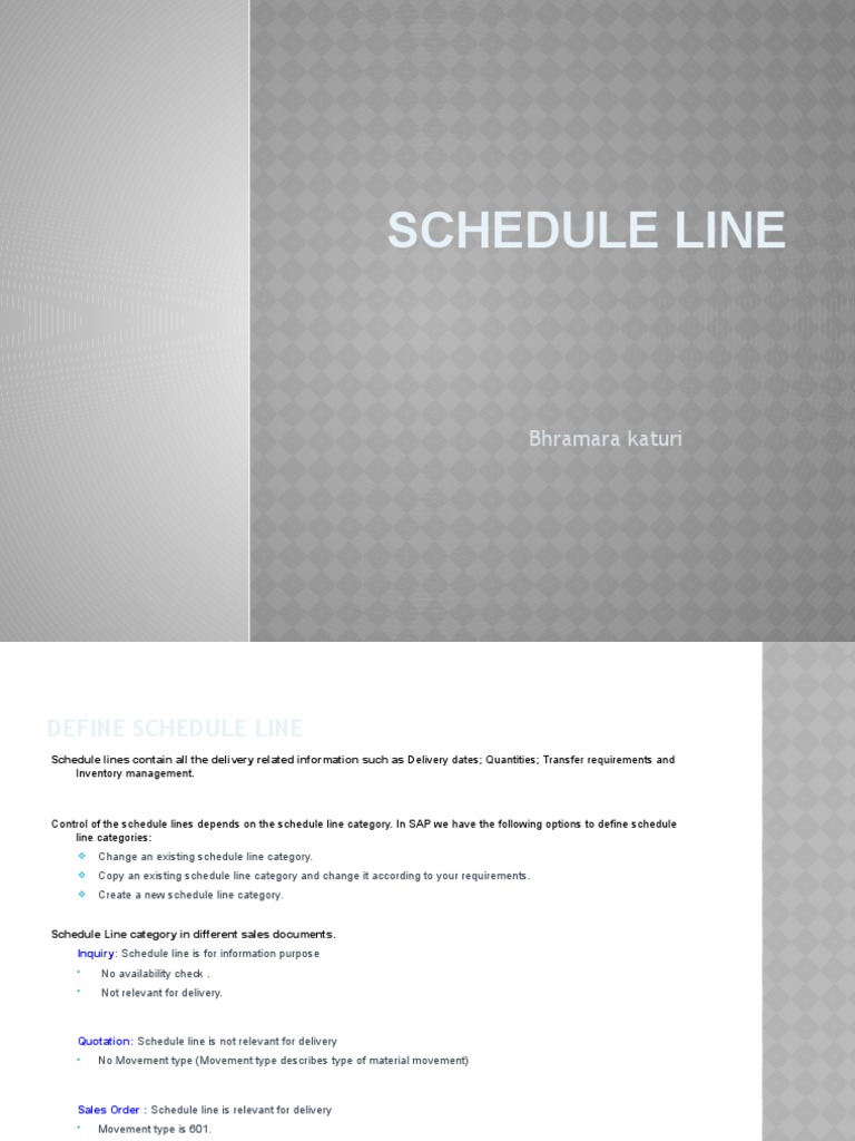 SAP Schedule Line Management | PDF | Finance & Money Management