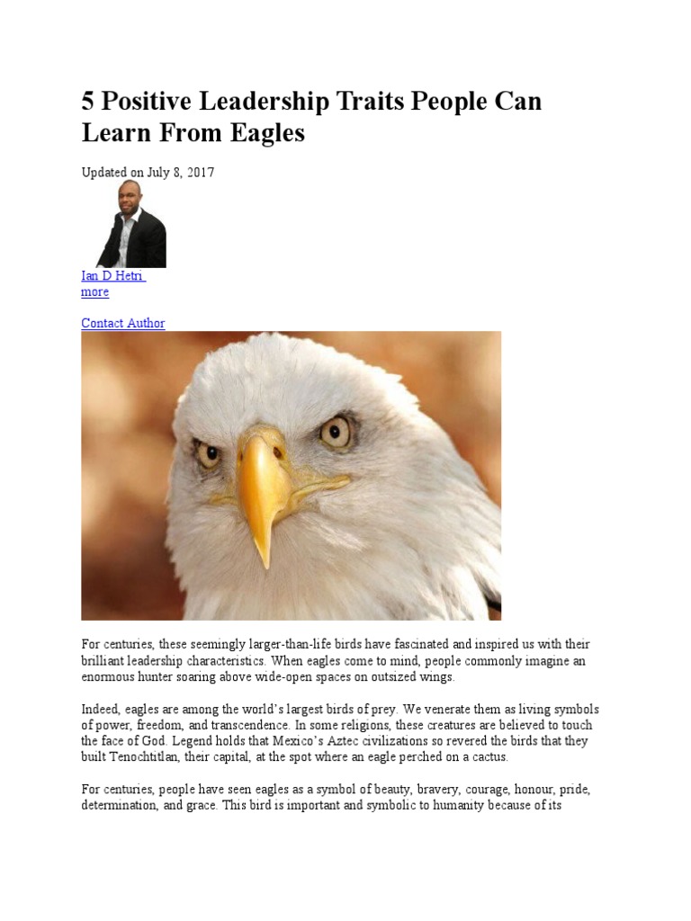 5 Positive Leadership Traits People Can Learn From Eagles | PDF | Eagle ...