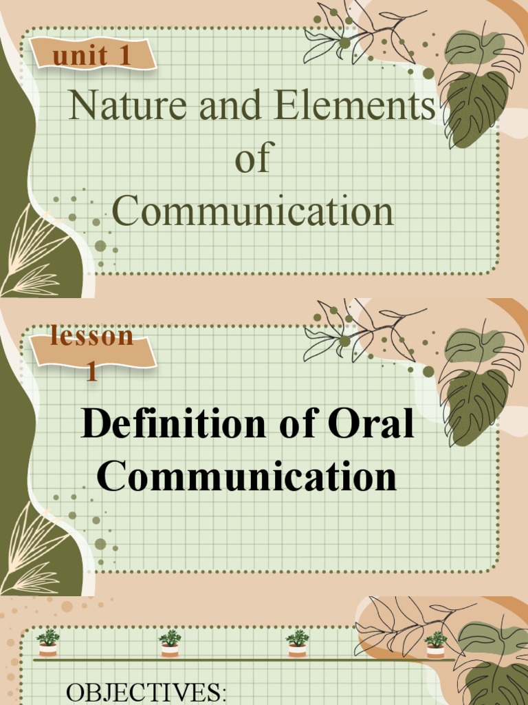Lesson 1-Definition of Oral Communication | PDF