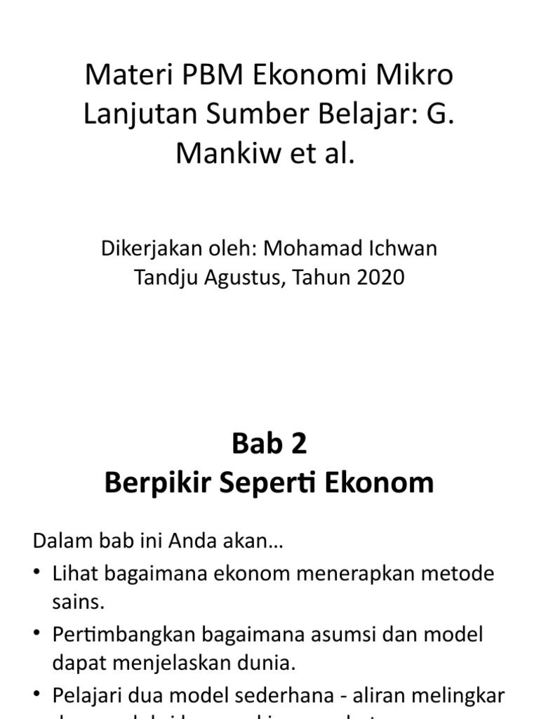 Materi PBM Ekonomi Mikro Lanjutan Sumber Belajar | PDF | Pengelolaan Keuangan & Uang | Seni
