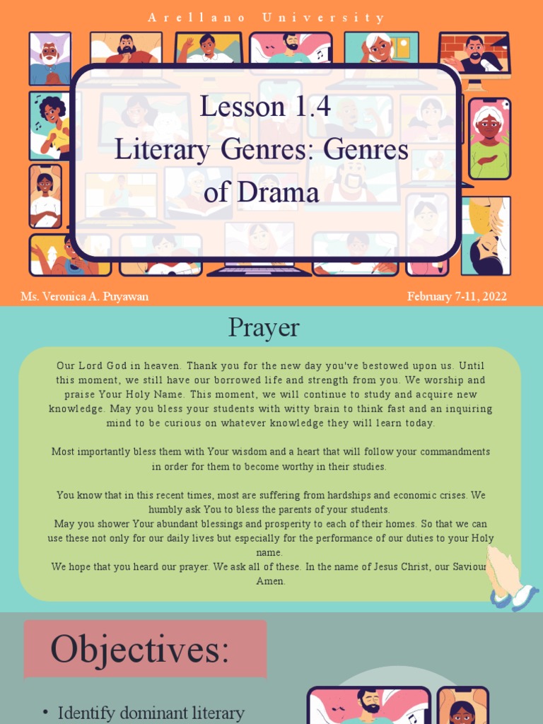 Lesson 1.4 Literary Genres: Genres of Drama: Arellano University | PDF ...
