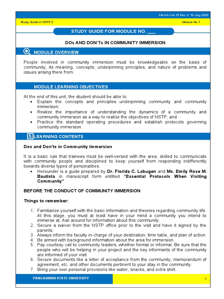 NSTP 2 Study Guide For Module 2.1 ISO 02212021 | PDF | Career & Growth ...