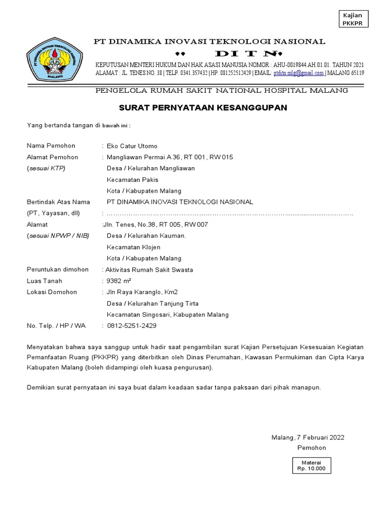 FORMULIR - Kajian PKKPR-3 | PDF
