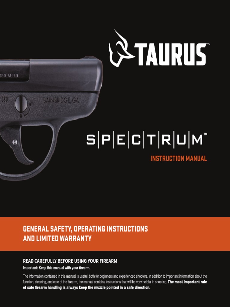 Taurus Manual Taurus Spectrum | PDF | Trigger (Firearms) | Revolver